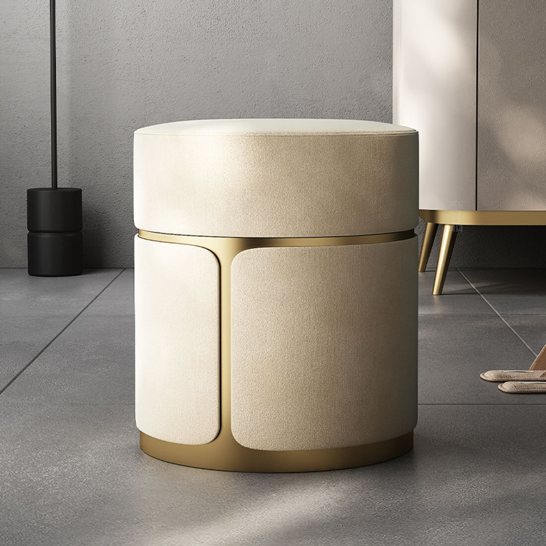 Небольшой пуфик для туалетного столика Septima (белый)