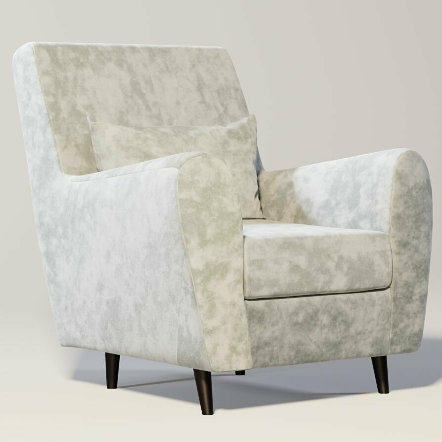 Кресло Легаси фабрика W&B, для отдыха, Плюш 02, Цвет кресла: светло-серый