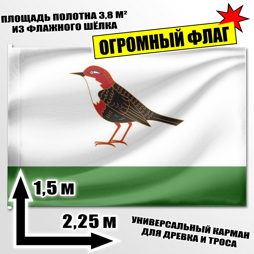 Флаг огромный Бирска 225x150 см