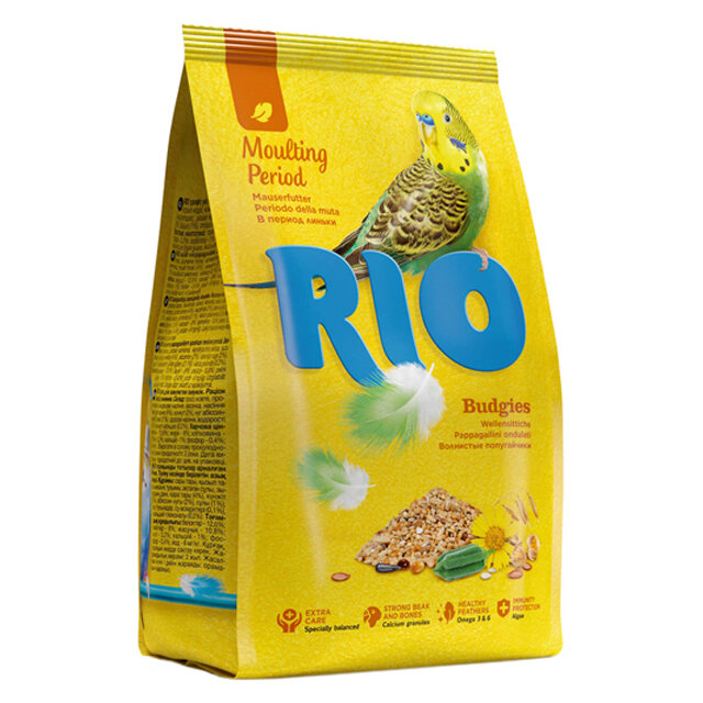 RIO 500г корм для волнистых попугаев в период линьки - сбалансированное питание