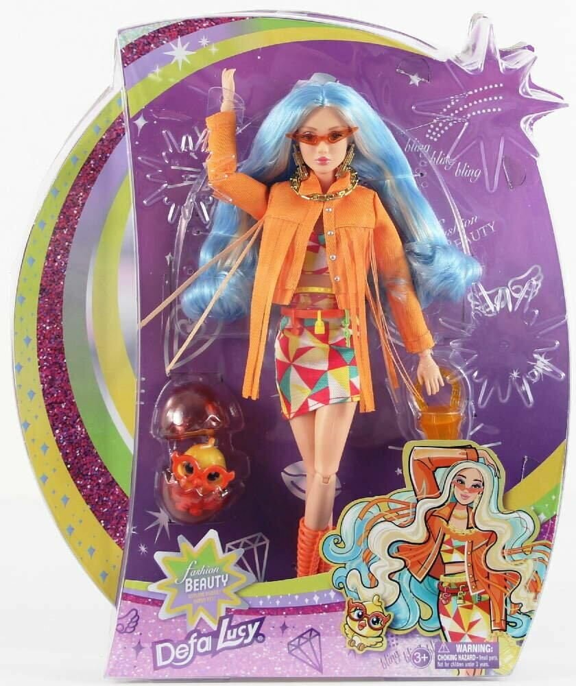 Кукла DEFA Lucy "Fashion Beauty", 29 см, с питомцем цыпленком и аксессуарами, очки, сумка-кристалл, шарнирная, в блистере
