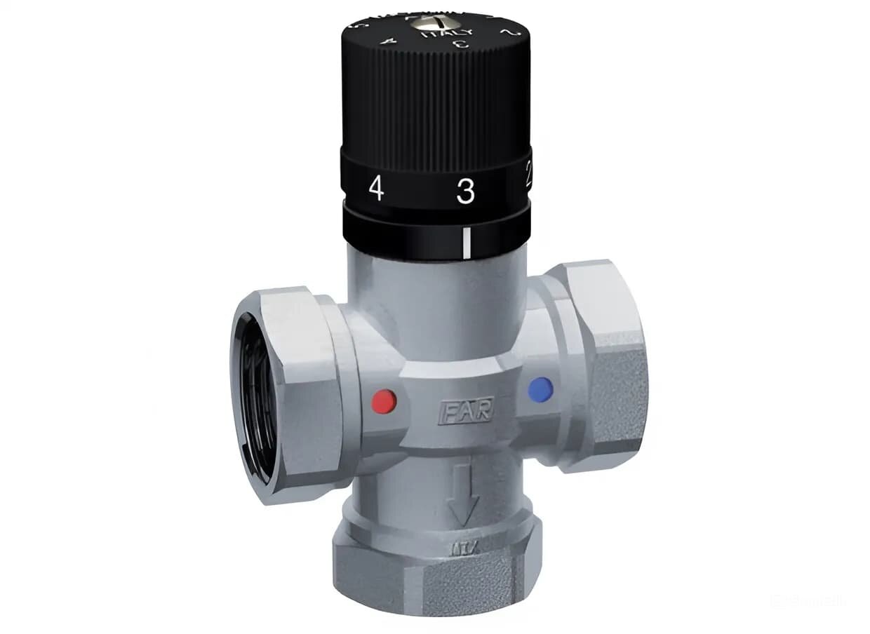 Термостатический смеситель FAR FA 3950 12 TERMO-FAR 1/2" Kv1.6 м3/ч хромированный