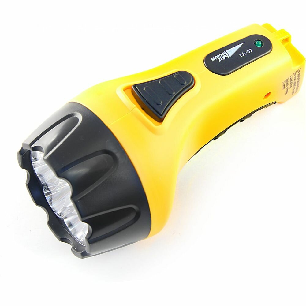 Фонарь Яркий Луч LA-07, аккумуляторный, 15 светодиодов, влагозащищенный, с вилкой для прямой зарядки