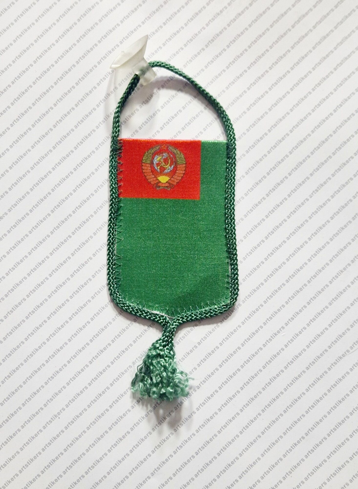Вымпел Пограничные войска СССР, размер 8х12см, двусторонний на присоске, ткань, аксессуар для авто