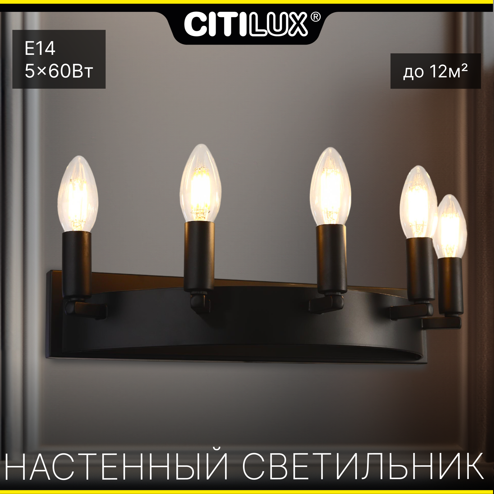 Бра для дома на стену Citilux Смитсон CL470305, черный цвет арматуры