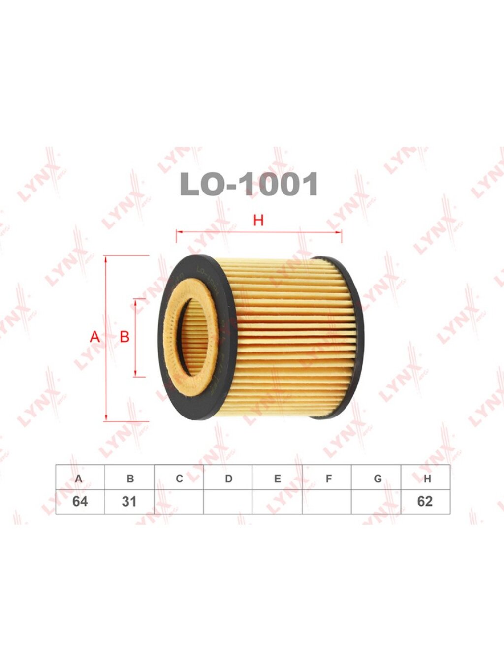 Фильтр масляный LYNXauto LO-1001