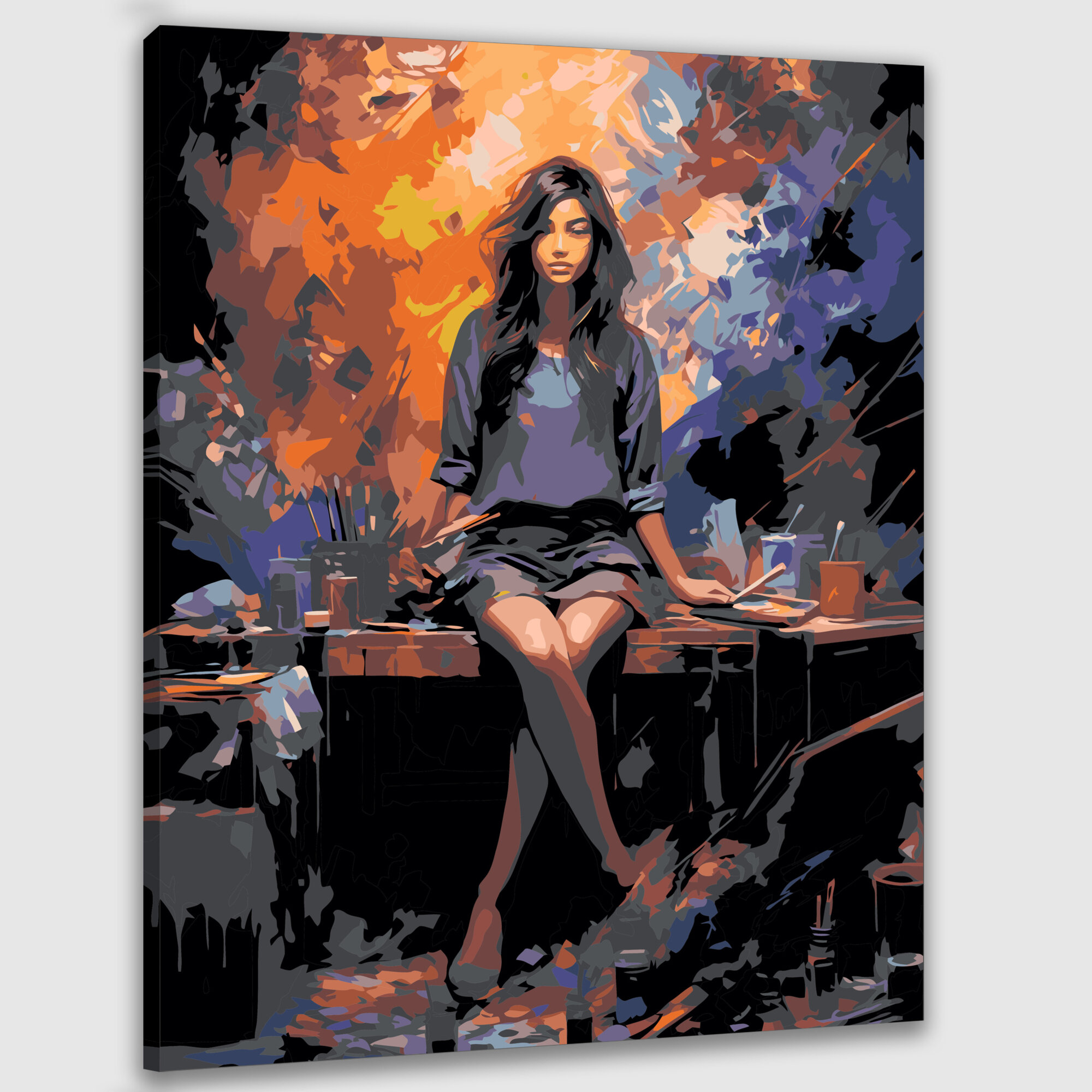 Картина по номерам 40x50 см, картина маслом, страстная девушка, художественные творения, студия, яркие краски