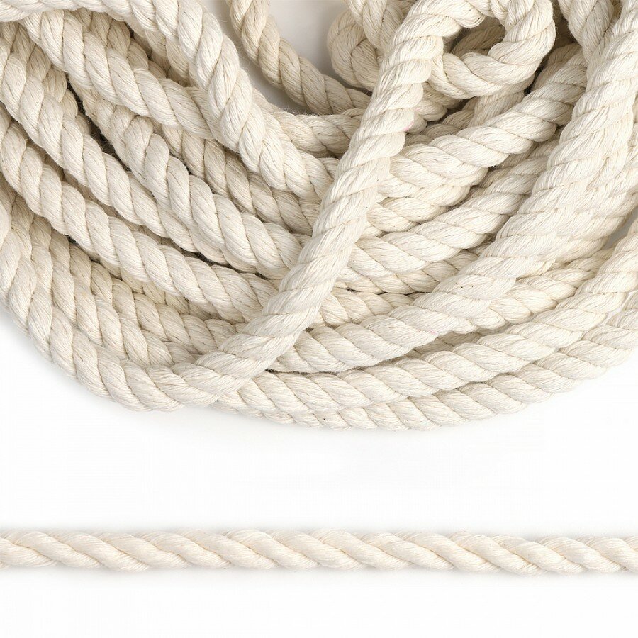 Канат х/б кручёный Ø10мм молочный ХБК1-102/10 уп.10м