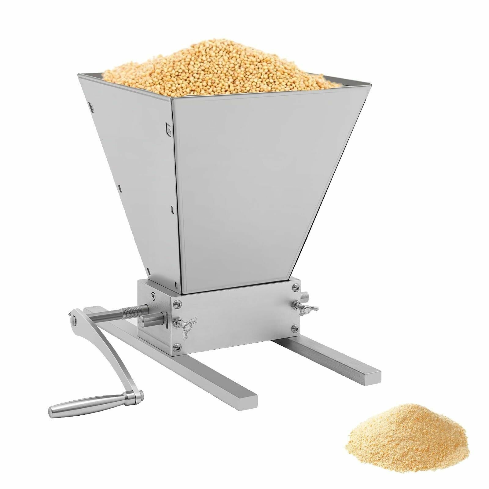 Ручная 2-Роликовая Мельница Для Ячменя С Бункером На 5 Кг. Измельчитель зерна