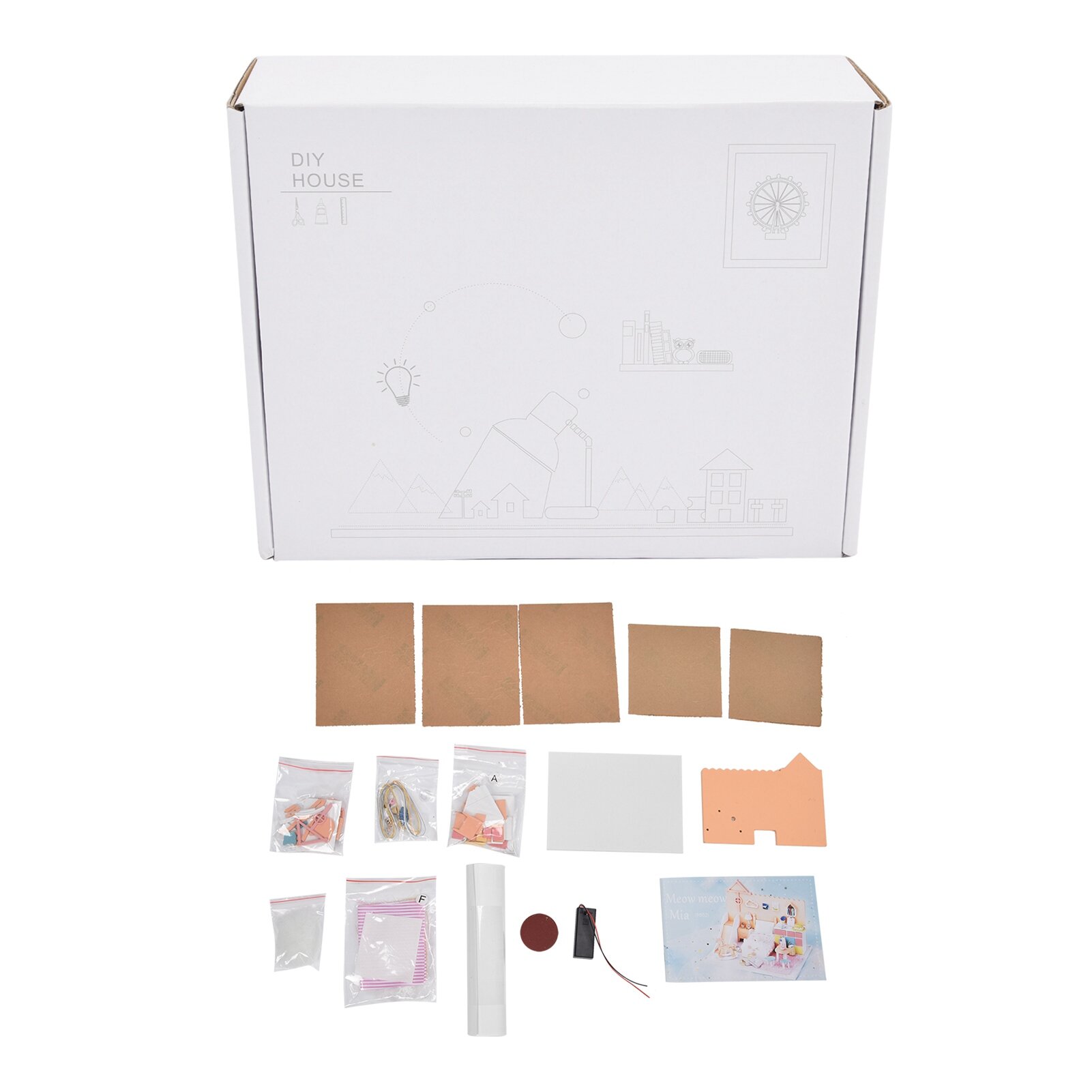 Набор для сборки деревянного кукольного домика, миниатюрная модель, подарок для детей.