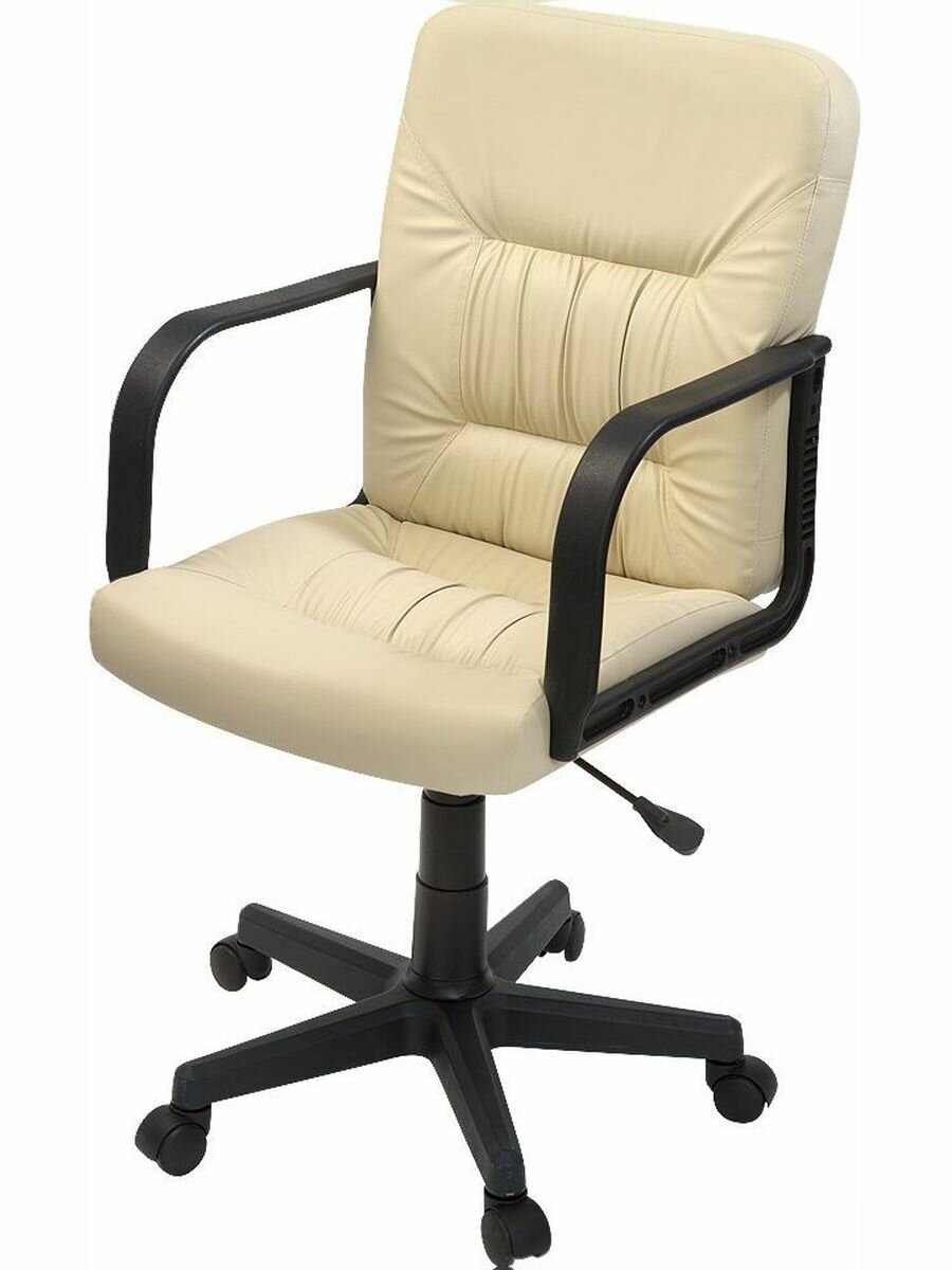 Компьютерное кресло Фабрикант Чери А с подлокотниками, экокожа, кремовый