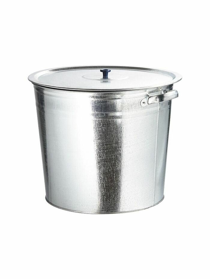 Бак для воды оцинкованный с крышкой (крышка с ручкой) 20 л, без крана Россия 67548