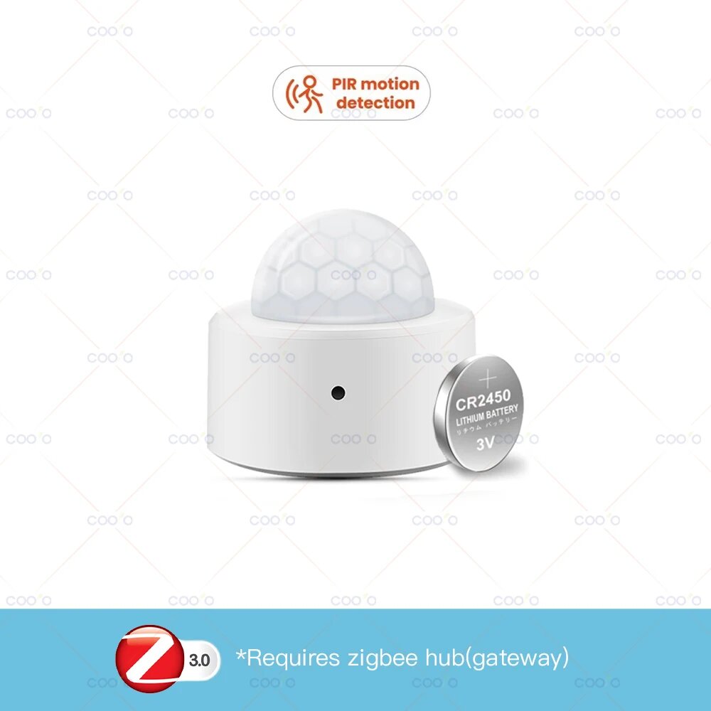 Датчик Движения Tuya 2-в-1 Zigbee Mini PIR С Ярким Светом, Пассивный Инфракрасный Датчик Безопасности