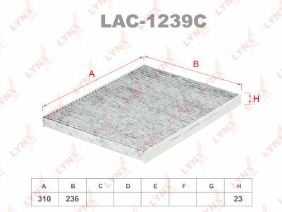 LYNXauto Фильтр салона угольный крайслер вояджер 4 / CHRYSLER VOYAGER IV (RG, RS) 2000-2008, додж караван / DODGE CARAVAN (RG_) 2000-2007 LAC1239C