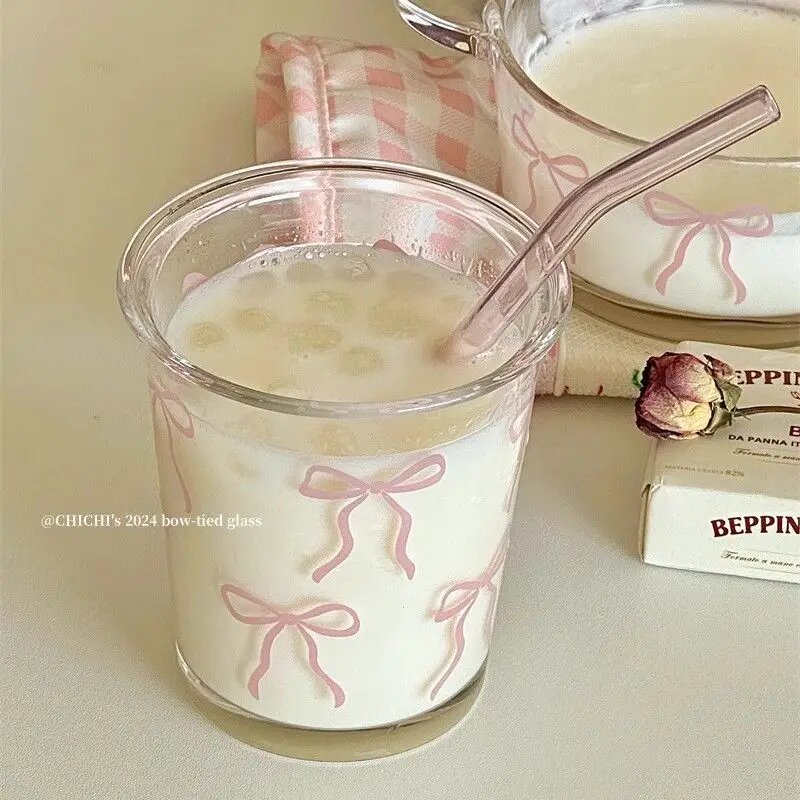 Стеклянная чашка с бантом With straw