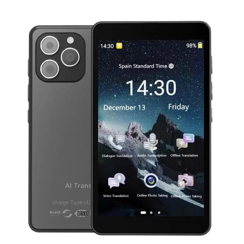 Портативный голосовой переводчик T22, 142 языки, WIFI, онлайн-офлайн, AI ChatGPT, переводчик, интеллектуальная запись, синхронный перевод