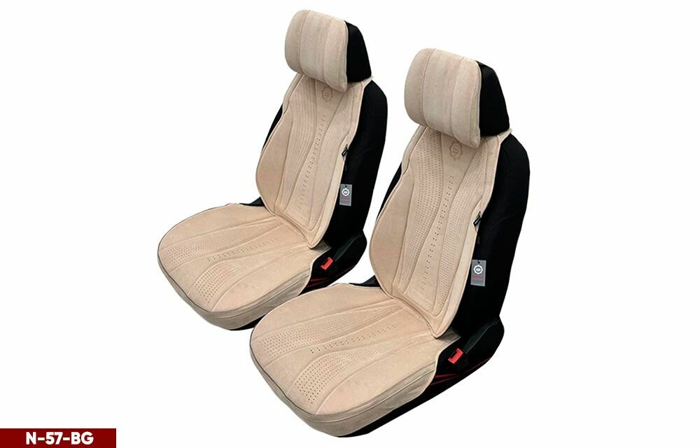 Накидки на сиденья для Changan / Чанган CS55 Plus, CS35+, CS75+, UNI-T, Alsvin и др. на пердний ряд замша с перфорацией