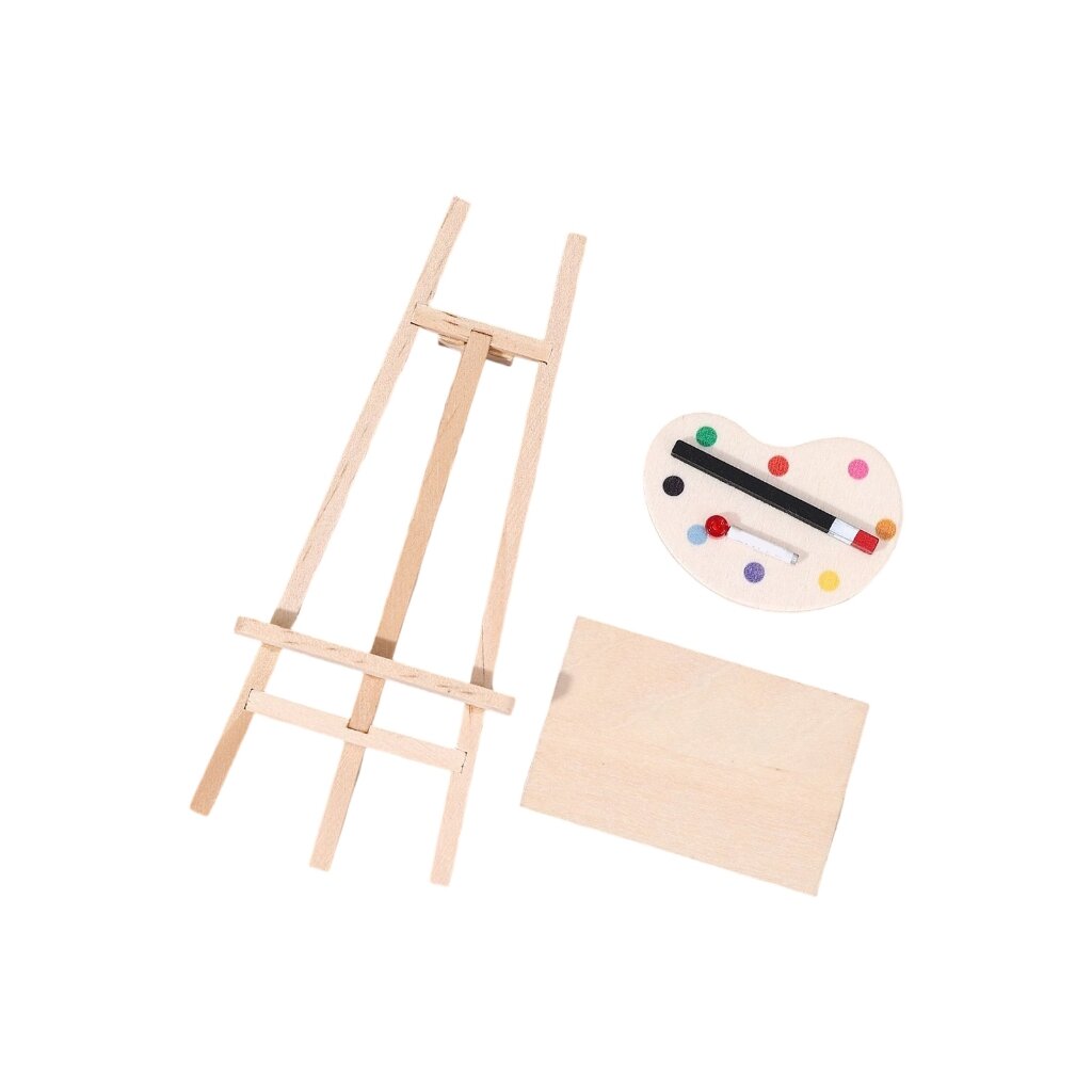 Деревянный кукольный домик, миниатюрный мольберт, подставка для демонстрации, креативная мебель для детской игровой комнаты, для рисования и развития детей, игрушка для ролевых игр.