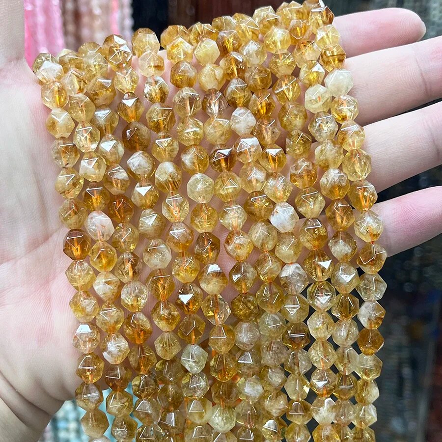 Бусины из цитрина AVANKY, граненые, 6-8 мм 6mm