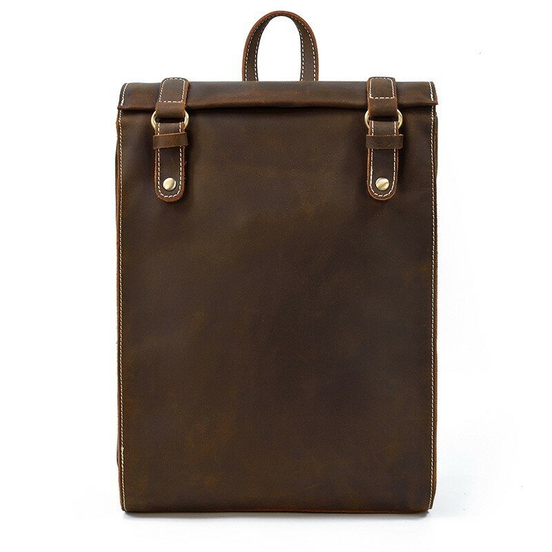Мужской рюкзак из натуральной кожи, ретро кожаный рюкзак Crazy Horse, дорожная сумка, мужская деловая сумка для компьютера, школьная сумка, false