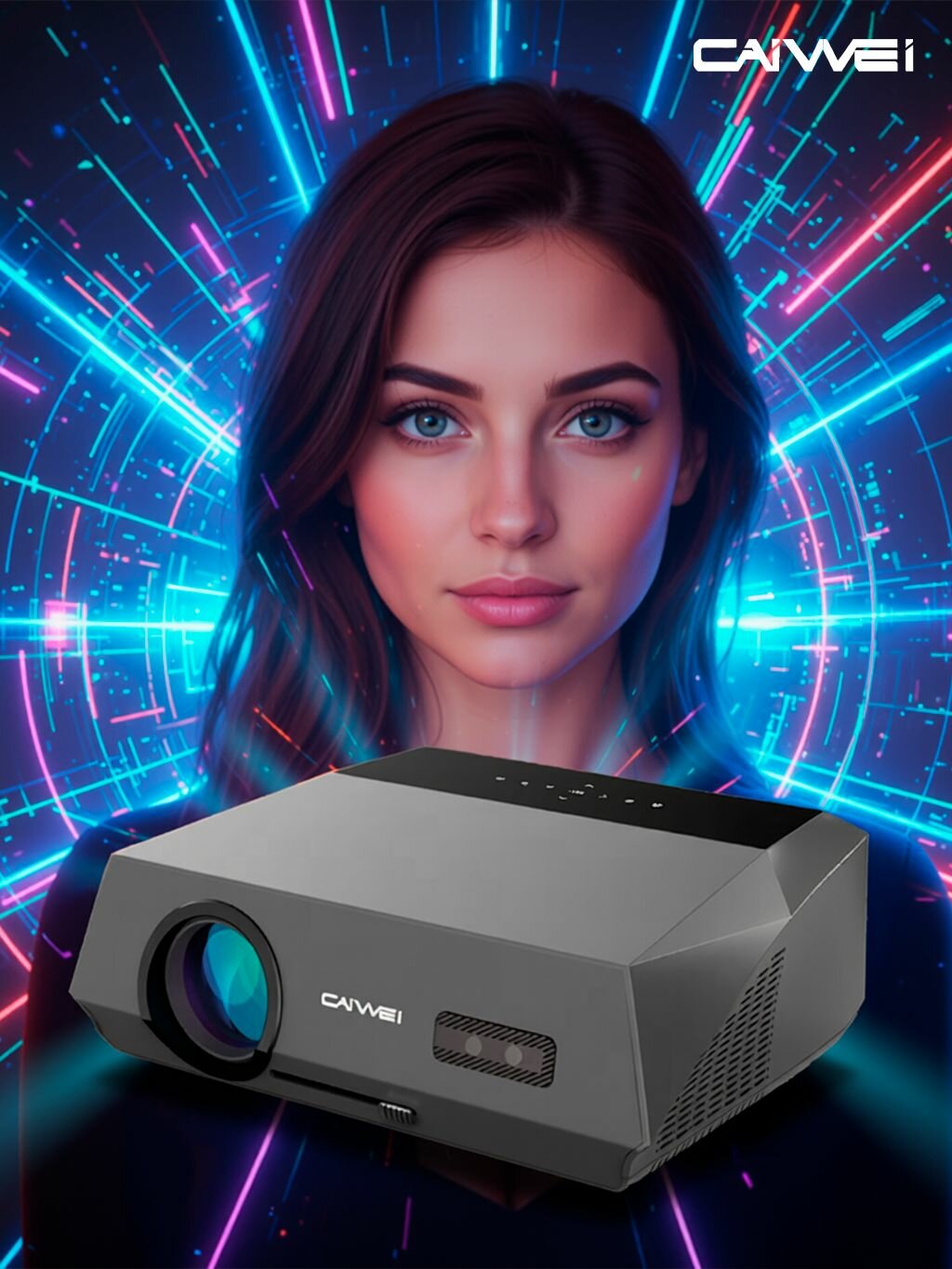 Проектор для фильмов 444A10 Caivvei