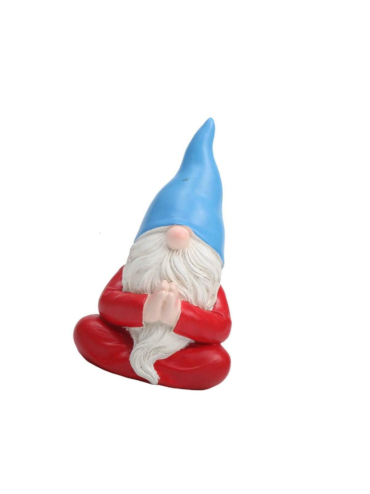 Милые Медитирующие гномы, Фигурное украшение из смолы для домашнего офиса, настольные декоры