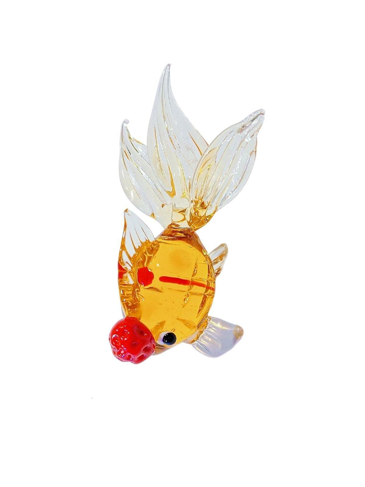 Праздничное украшение стеклянной статуэтки Золотой рыбки Китайский Подарок на новоселье для празднования Праздника Приносящий удачу и удачу