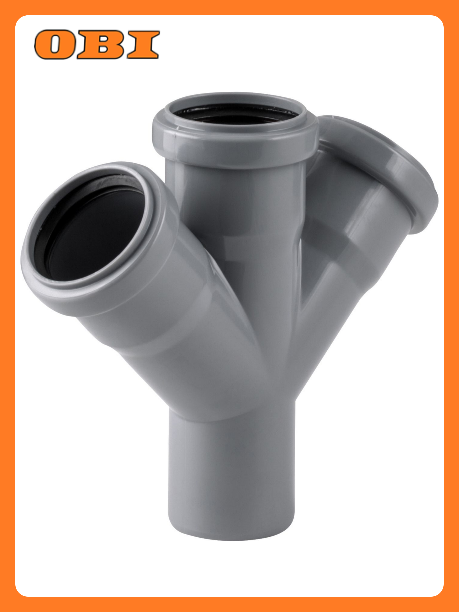 Крестовина Политрон ВК ПП, одноплоскостная, полипропилен, 50 мм, 45°, серая