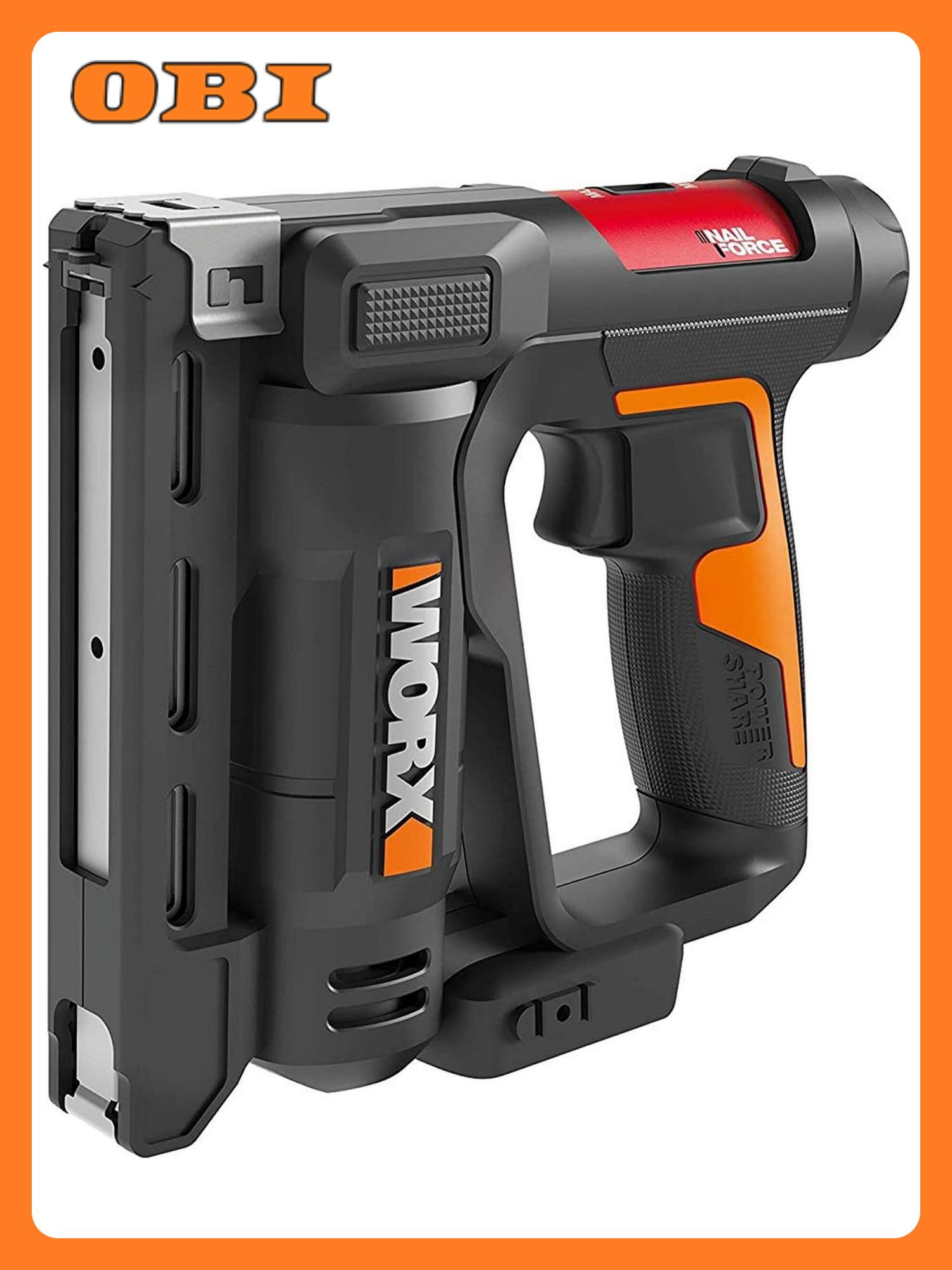 Степлер строительный WORX WX843, с АКБ и зарядным устройством, 20 В, 85 выстрелов в минуту