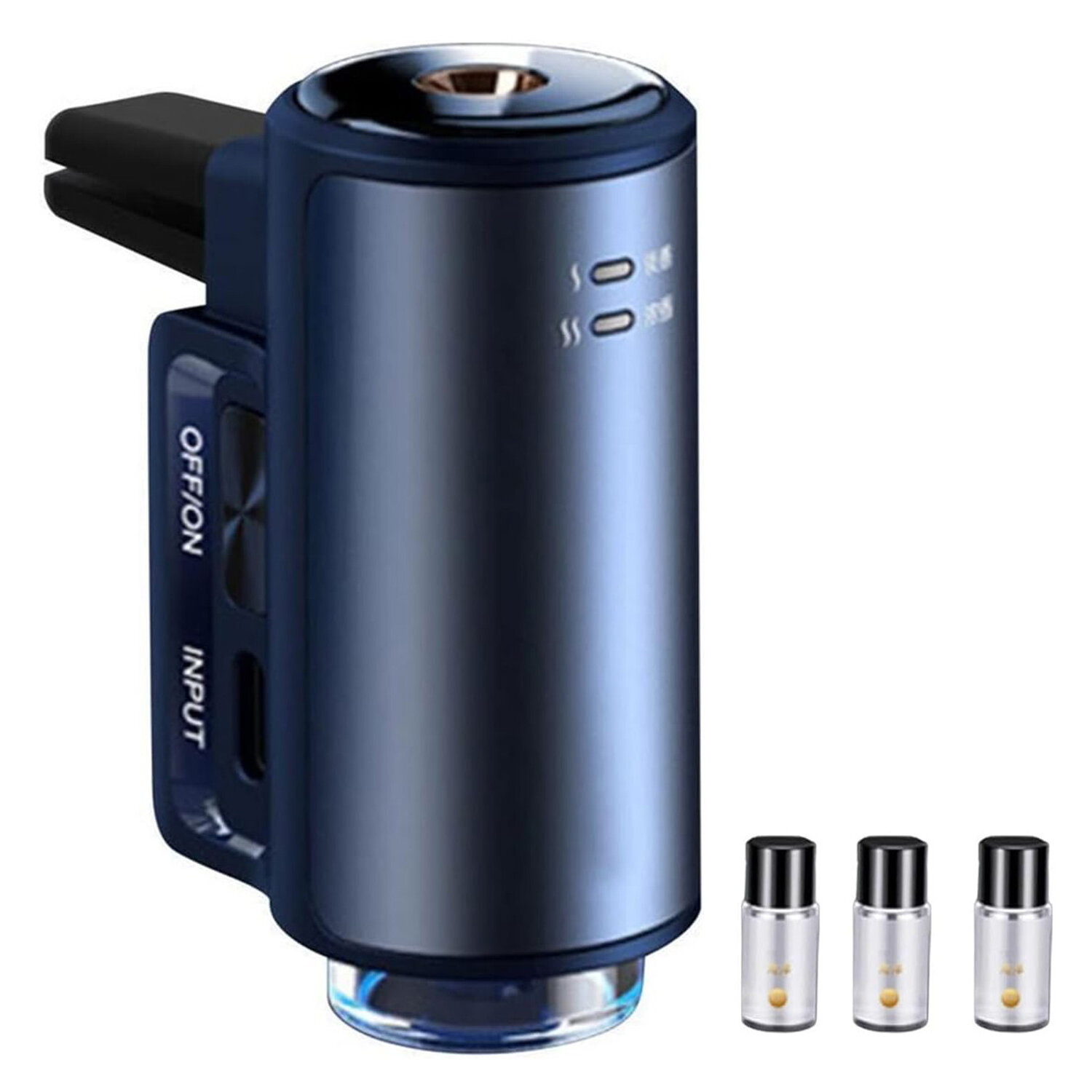 BOANUT Умный электрический диффузор воздуха для автомобиля, вентиляционный увлажнитель воздуха для автомобиля, ароматическое масло, освежитель воздуха для автомобиля, парфюмерная фракция (Цвет: Obsidian Black/Ocean Blue, Размер: 176x111x63mm, Ёмкость