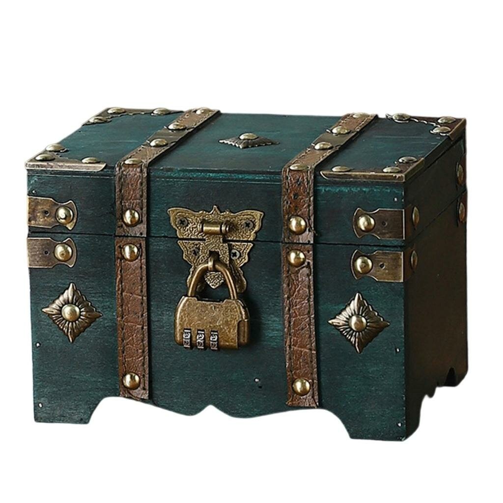 Деревянный сундук с кодовым замком, Emerald plus retro t