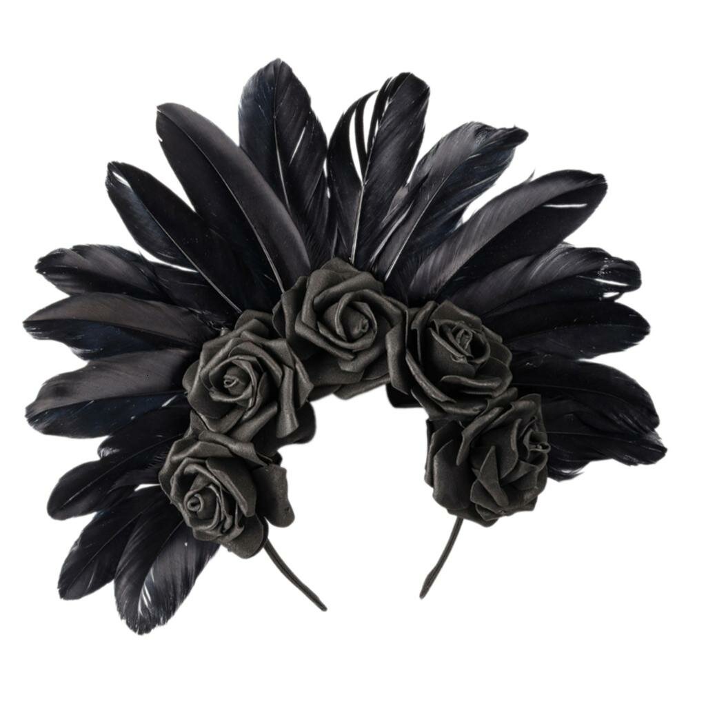 Перьевая повязка на голову, Черный