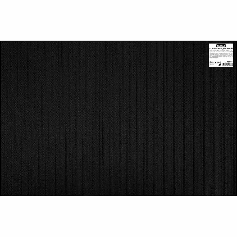 Коврик придверный офисмаг 60x90см, черный, пластиковый, грязезащитный, толщина 10мм, травка, PRIMILA, 701066