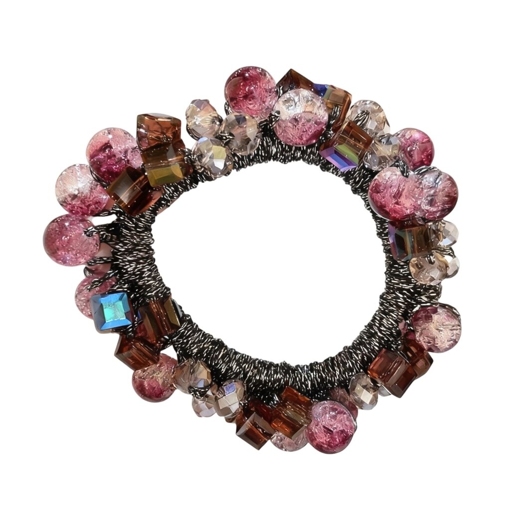 Высококачественная головка цвета фуксии, цветок, хрустальное кольцо для волос, веревка для волос, резинка для волос, аксессуары для волос-розовый