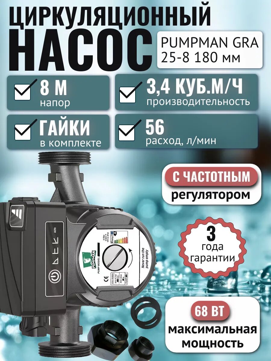 Насос циркуляционный GRA 25-8 180 мм