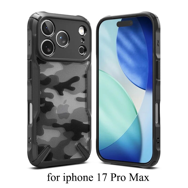 Ringke Fusion-X, совместимый с iPhone 17 Pro Max (2025), чехол с мягкой рамкой из ТПУ, прозрачная жесткая задняя крышка из ПК, гибридная крышка Camo for 17 Pro Max