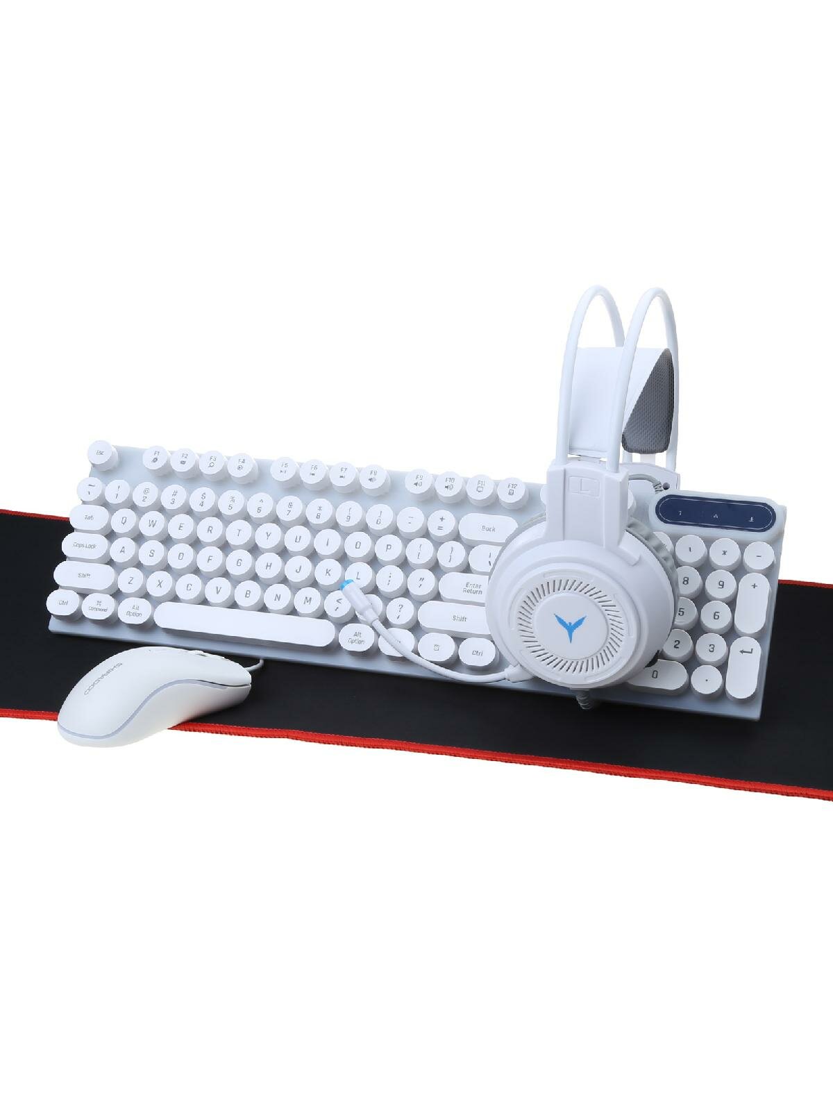 4-in-1 Gaming Keyboard Mouse Headset Combo 104 Keys Ergonomic Gamer Keyboard Game Mouse Gaming Stereo Headset Mouse Pad