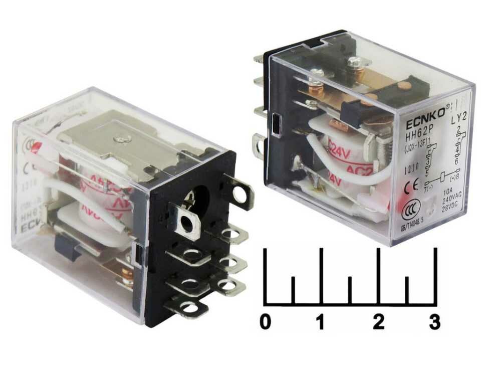 Реле ~24V 10A/240V HH62PL (JQX-13F) ECNKO