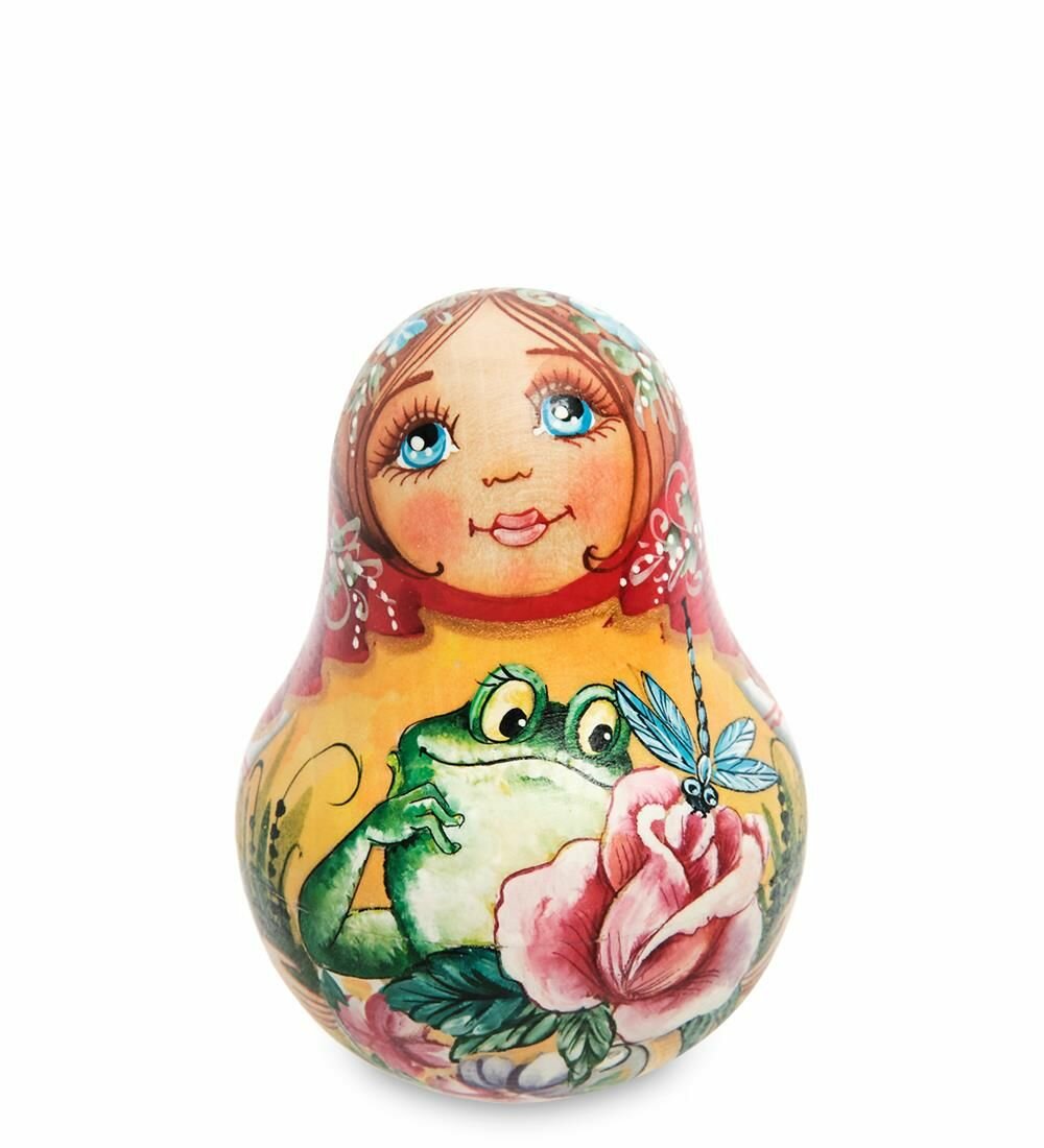 Неваляшка мал. "Мария с лягушкой" A2165780 Народные промыслы, Дерево липа, краски, лак