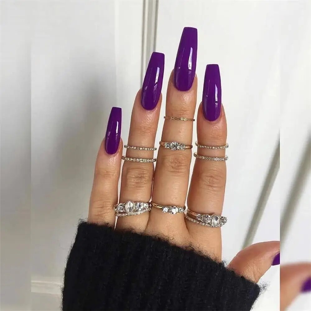 Лекгавд матовые акриловые балерины накладные ногти 100 шт. 24Pcs 10