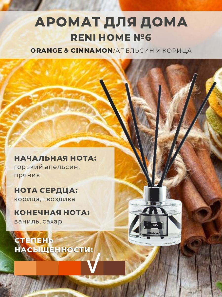 Аромат для дома Reni Home 06 ( Апельсин и корица / ORANGE & CINNAMON) ароматический диффузор