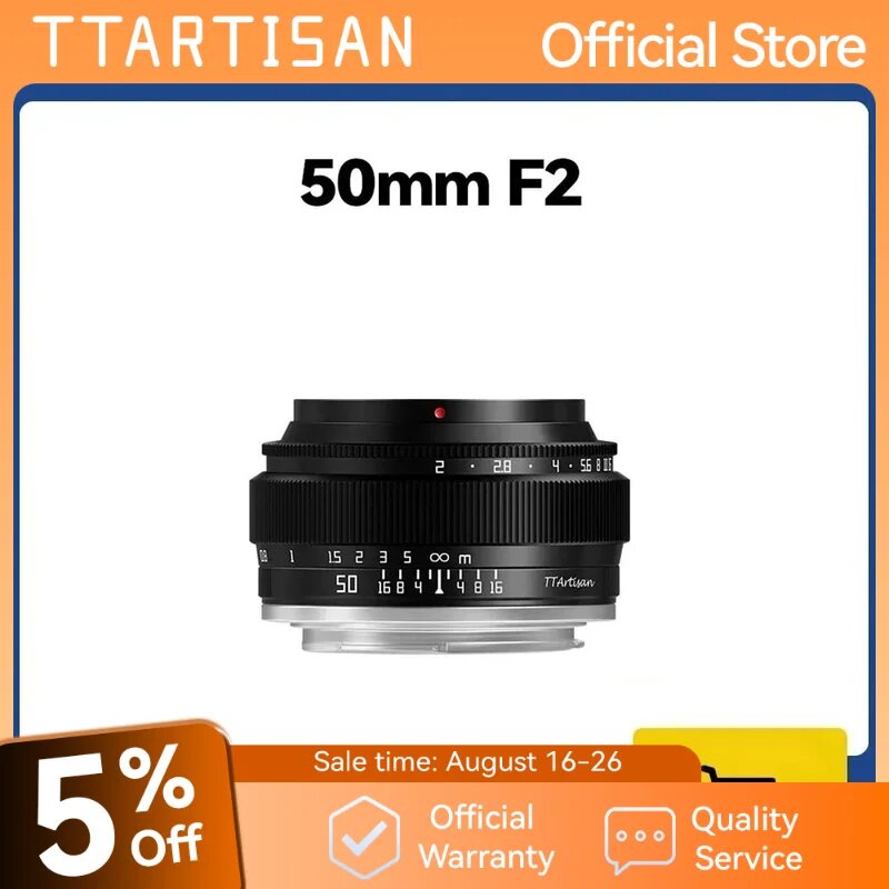 TTArtisan 50 мм F2 Prime Объектив Черный, Электронный держатель, Black