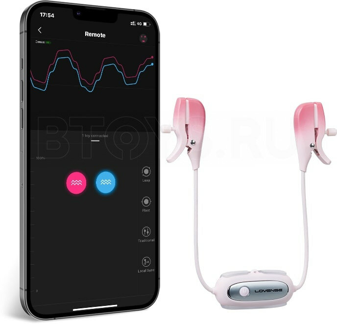 Lovense Gemini - Вибрирующие зажимы для сосков с управлением со смартфона