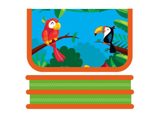 Пенал двухсекционный большой ПО-09, тропический алфавит