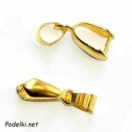 Фурнитура для бижутерии Держатель для кулона с петлей 0002422 золотой цвет 20x5 мм, цена за 2 шт.