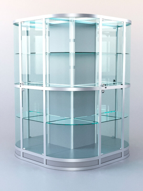 Витрина "островная" №4 (закрытая, задняя стенка - ДВП), Серый