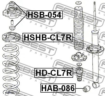 Втулка опоры амортизатора HONDA ACCORD 98- зад, HSB054 FEBEST HSB-054