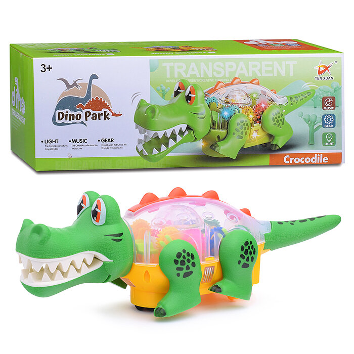 Игрушка 2008C/D "Крокодил" на батарейках, 29 х 10 х 10 см, в коробке