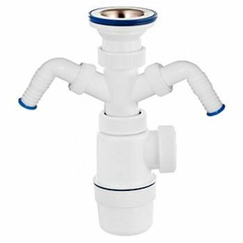 Сифон ВИР Пласт 'элит' 30986144 1-1/2 дюйма х 40 с двойным отводом