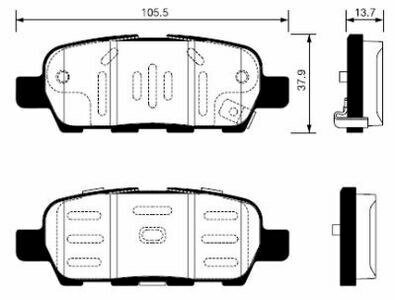 Колодки тормозные nissan x-trail/qashqai/tiida/infiniti fx/renault koleos задние